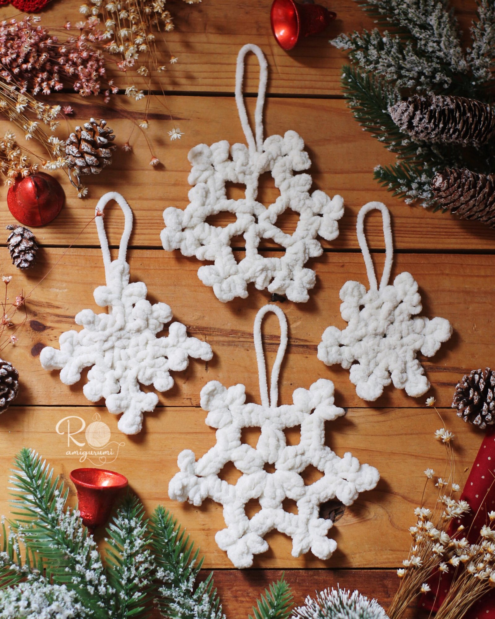 Flocos de Neve/Receita em PDF (PT/EN/ES) – Rô Amigurumi